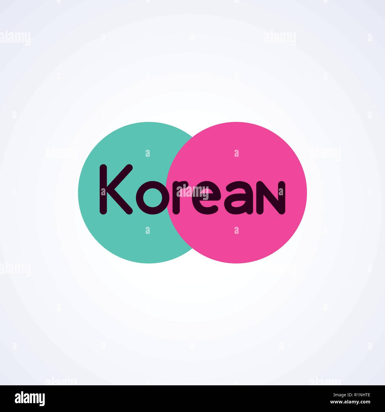 Colorfull Logo for Korean Business - Vector modern emblem isolated on ...