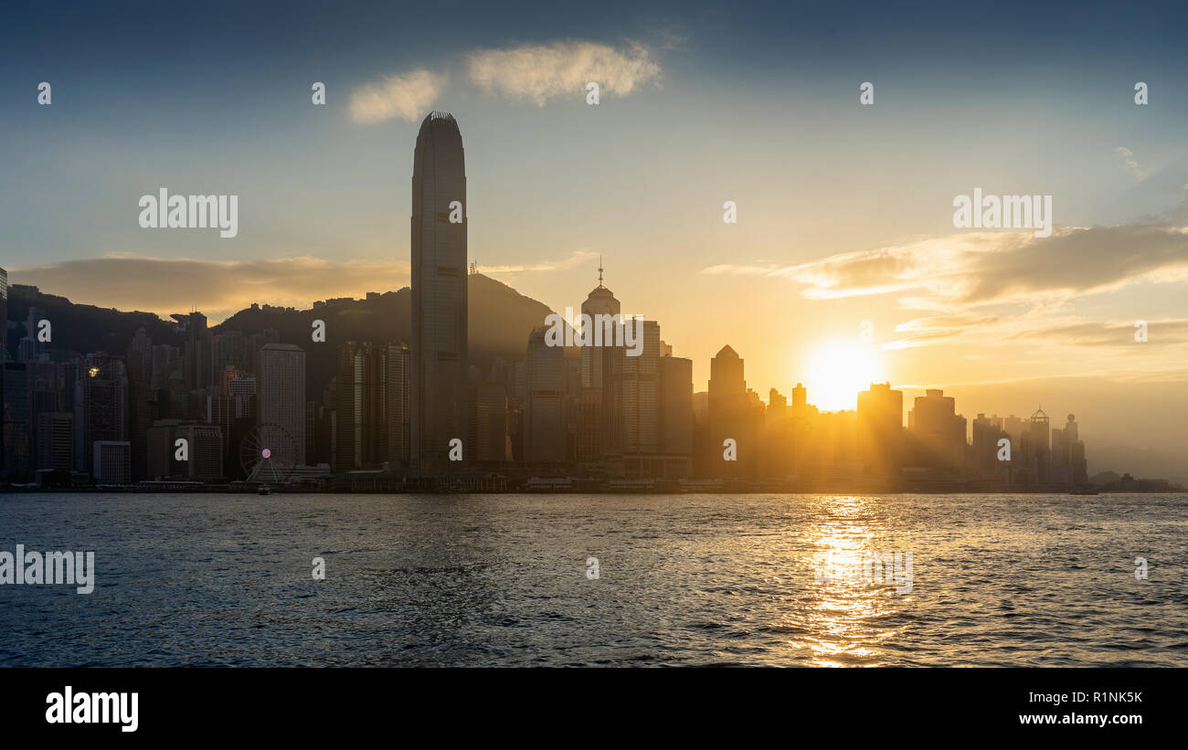 Beautiful sunset at Hong Kong Stock Photo - Alamy