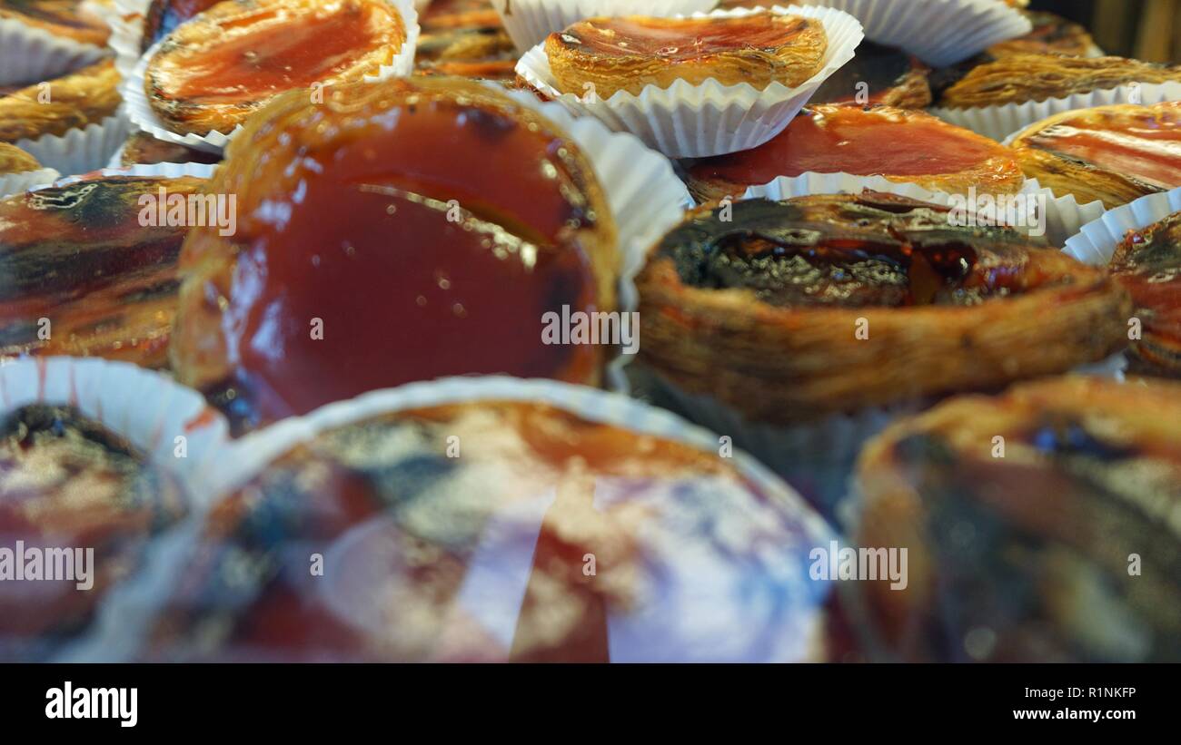 sweet and tasty pastel de nata cakes Stock Photo - Alamy