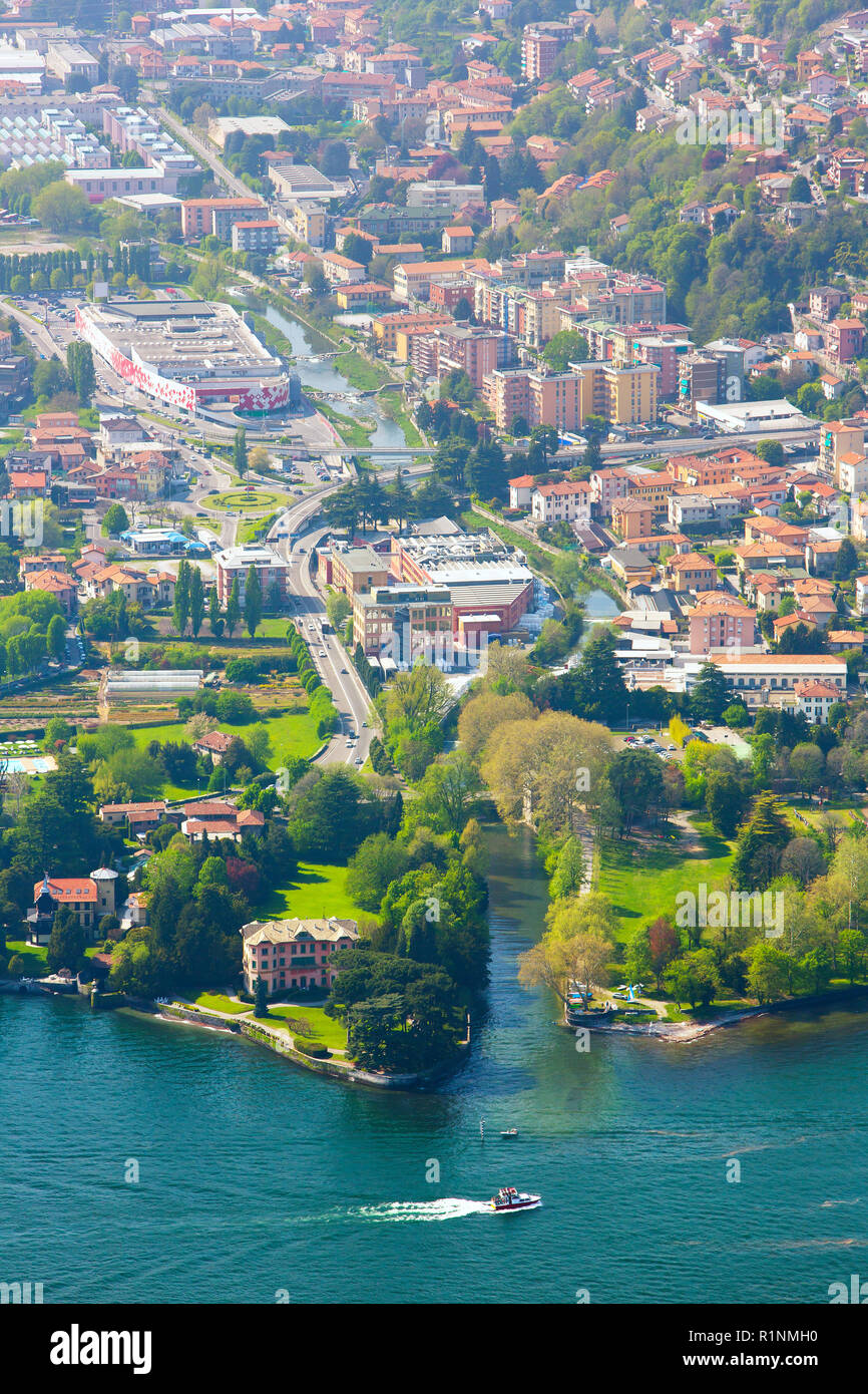 aerial view at the Cernobbio, Como Lake, Italy Stock Photo - Alamy