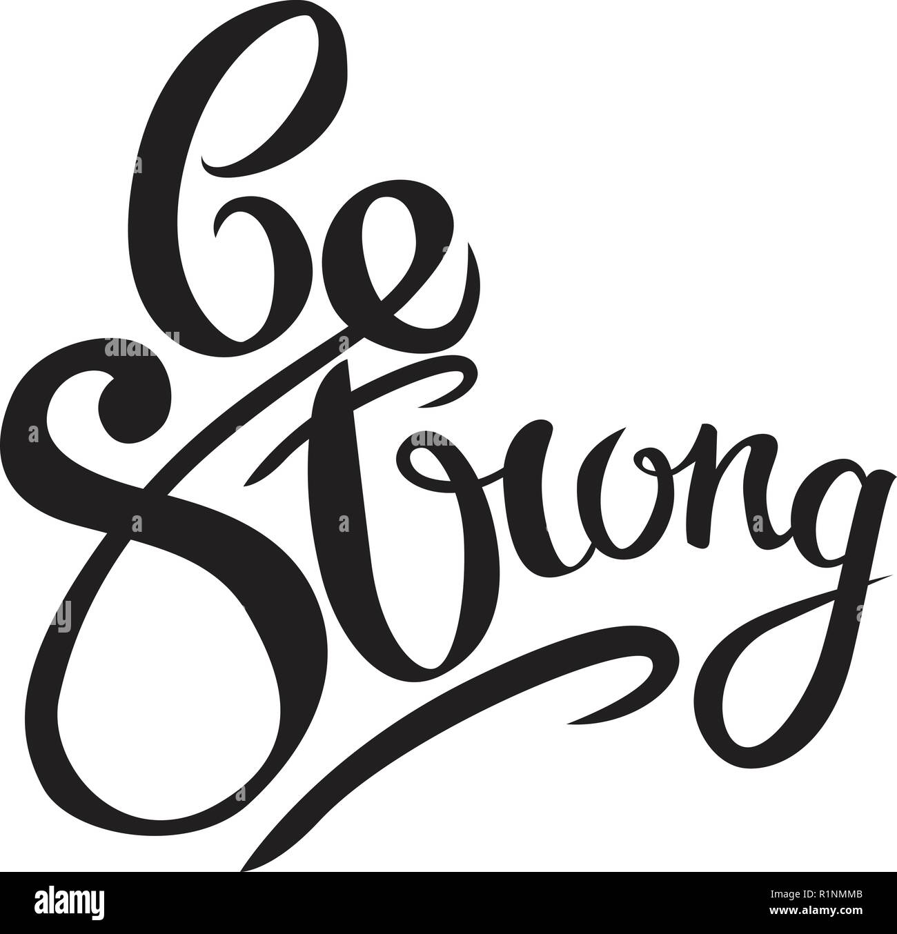 Stay Strong Hand Drawn Lettering Phrase On Grunge Background