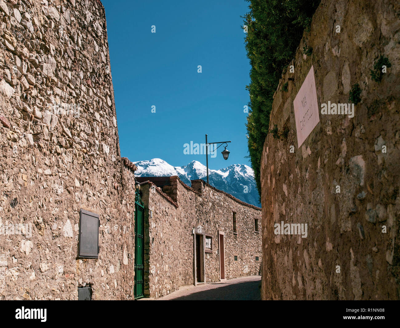 Street view of Limone, Italy by Lake Garda Stock Photo - Alamy