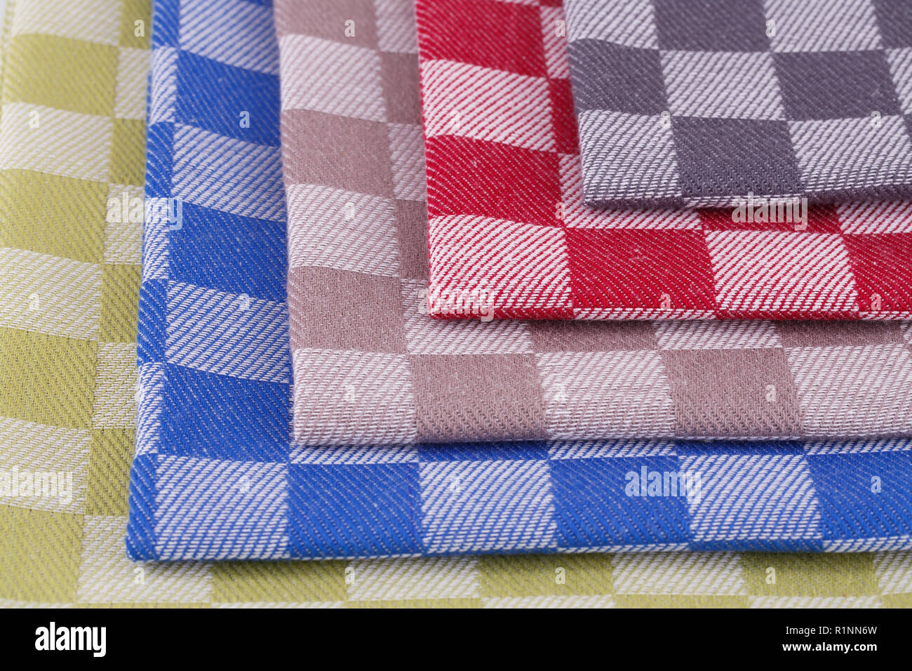 Colorful kitchen towels closeup picture Stock Photo - Alamy