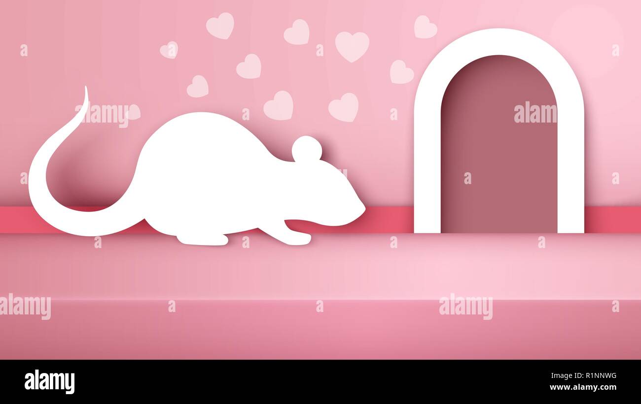 Mouse, rat white paper illustration Stock Vector Image & Art - Alamy
