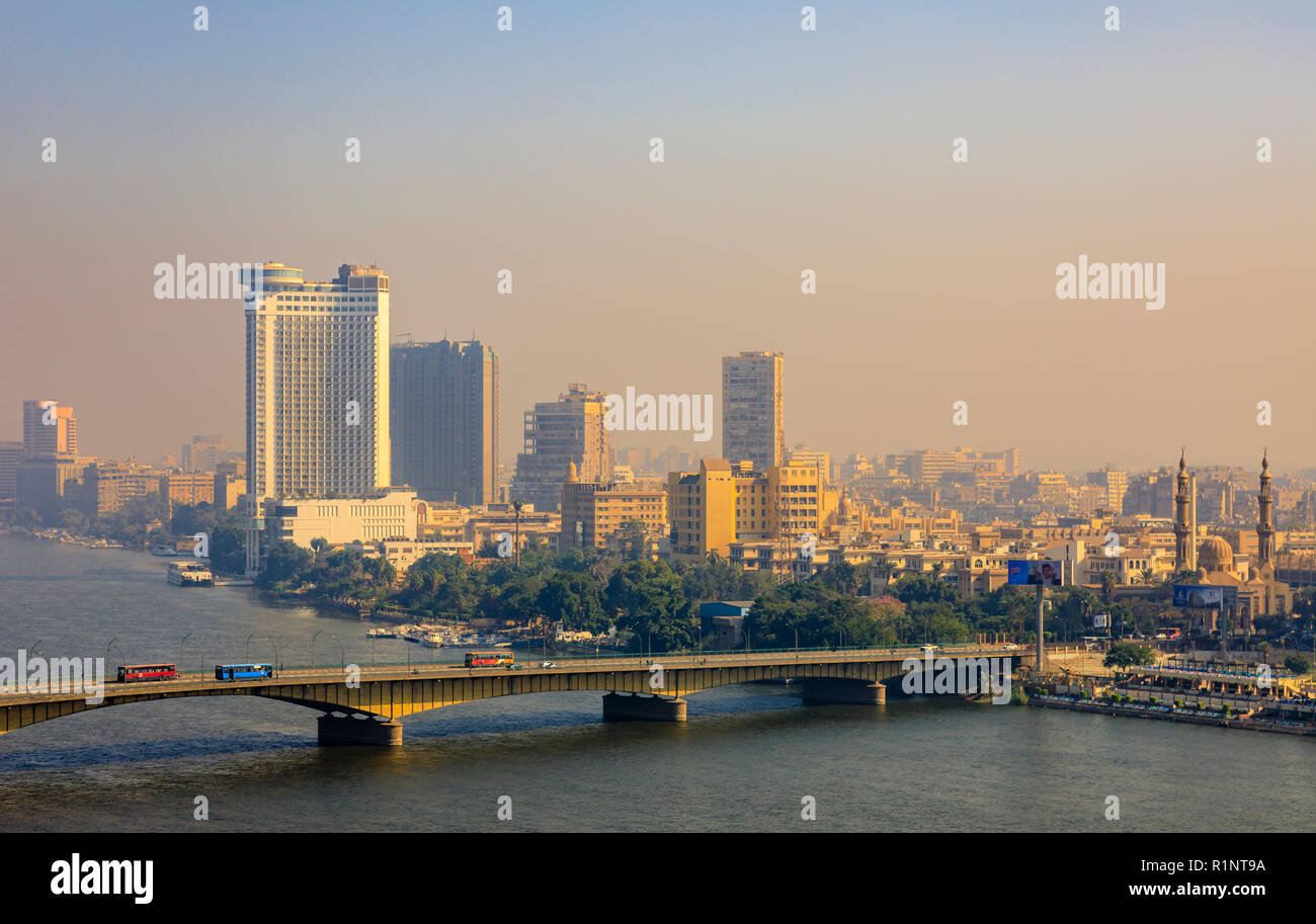 Cairo University Bridge over the River Nile from Giza to Cairo, Egypt ...