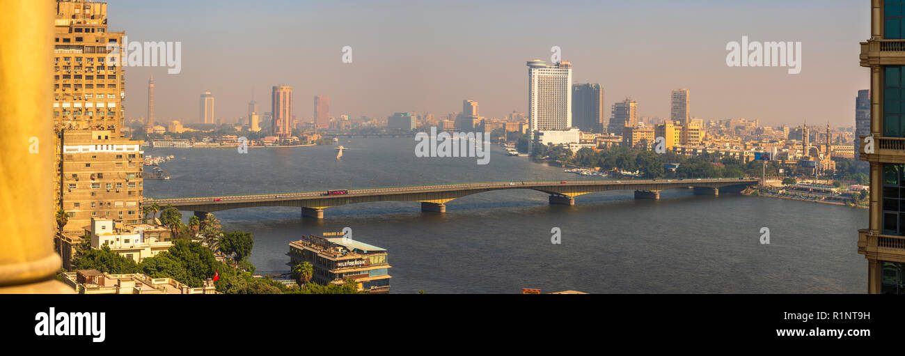 Cairo University Bridge over the River Nile from Giza to Cairo, Egypt ...