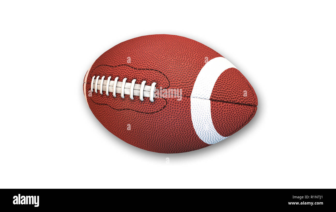Football, sports equipment isolated on white background, side view ...