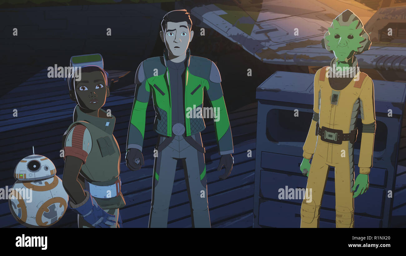 STAR WARS RESISTANCE, from left: BB-8, Tam Ryvora (voiced by Suzie ...