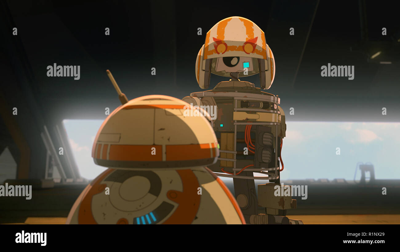 STAR WARS RESISTANCE, from left: BB-8, R1-J5 aka The Bucket, 'The ...
