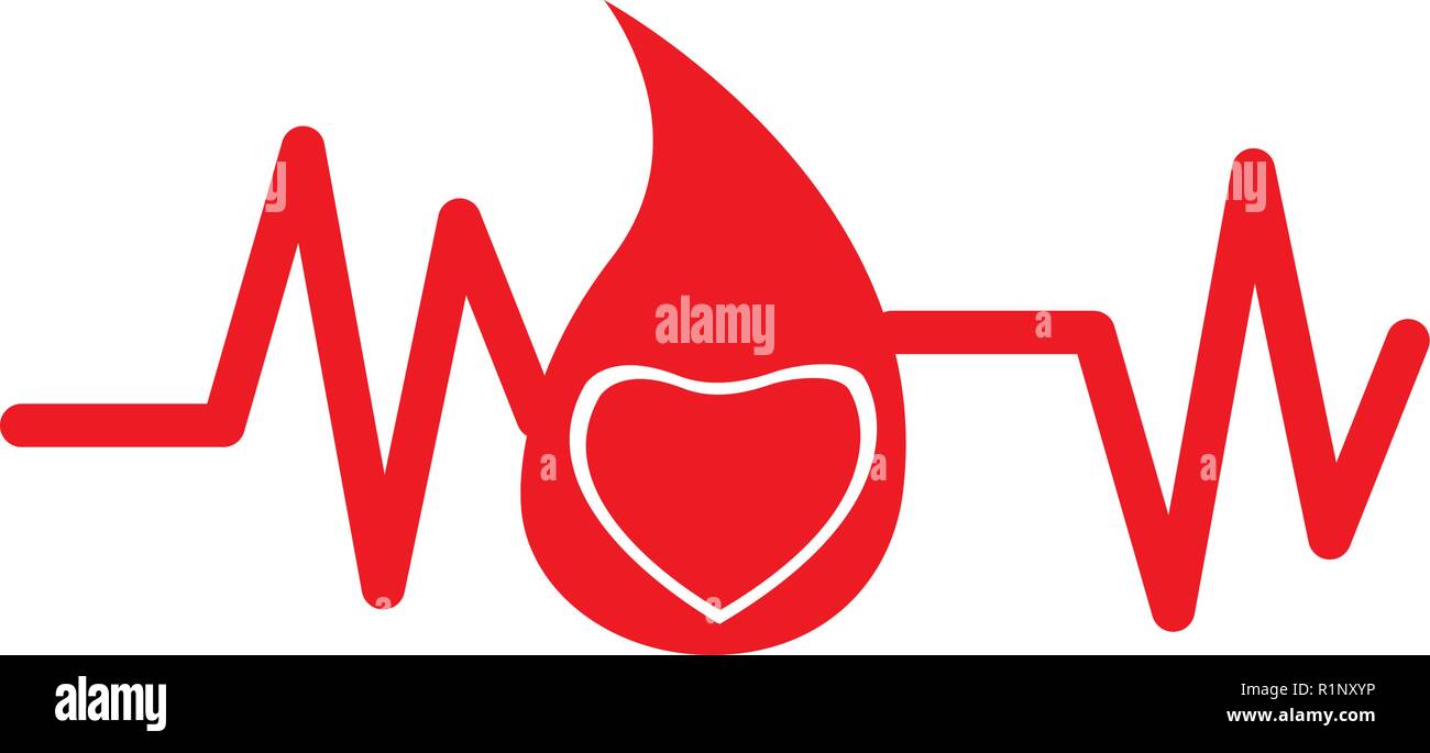 Blood drop with cardiogram Stock Vector Image & Art - Alamy