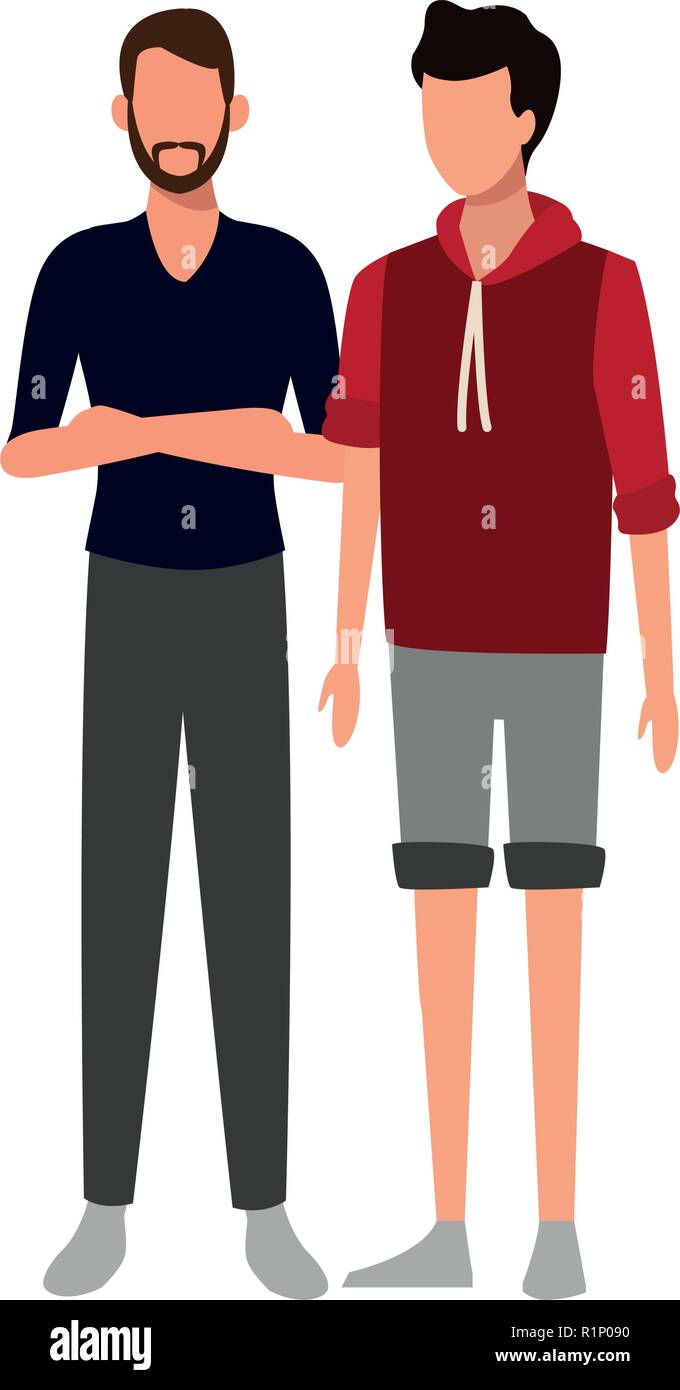 Male friends cartoon vector illustration graphic design Stock Vector ...