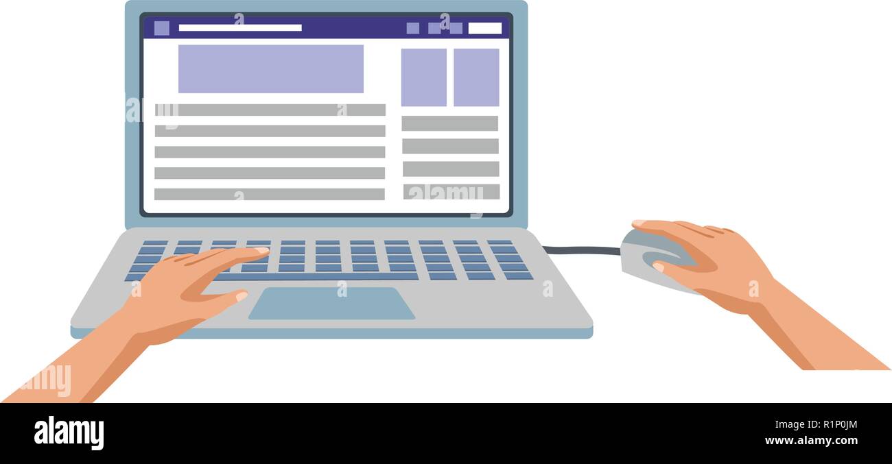 Social network profile from laptop vector illustration graphic design ...