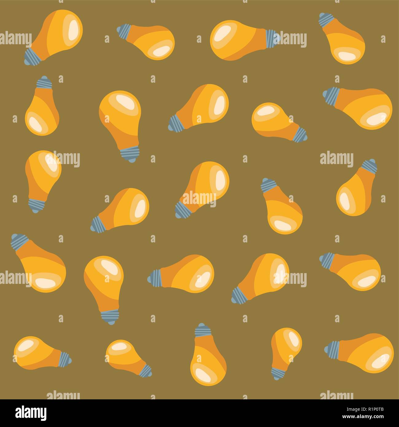 Bulb light symbol isolated cartoons pattern background vector ...