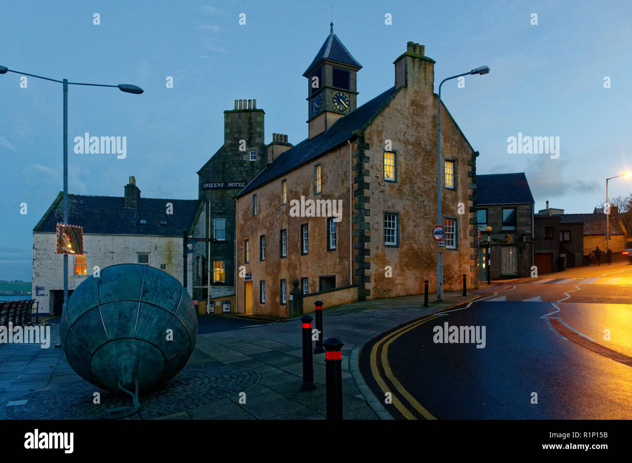 A view of harbour side buildings in Lerwick, The Shetland Islands ...