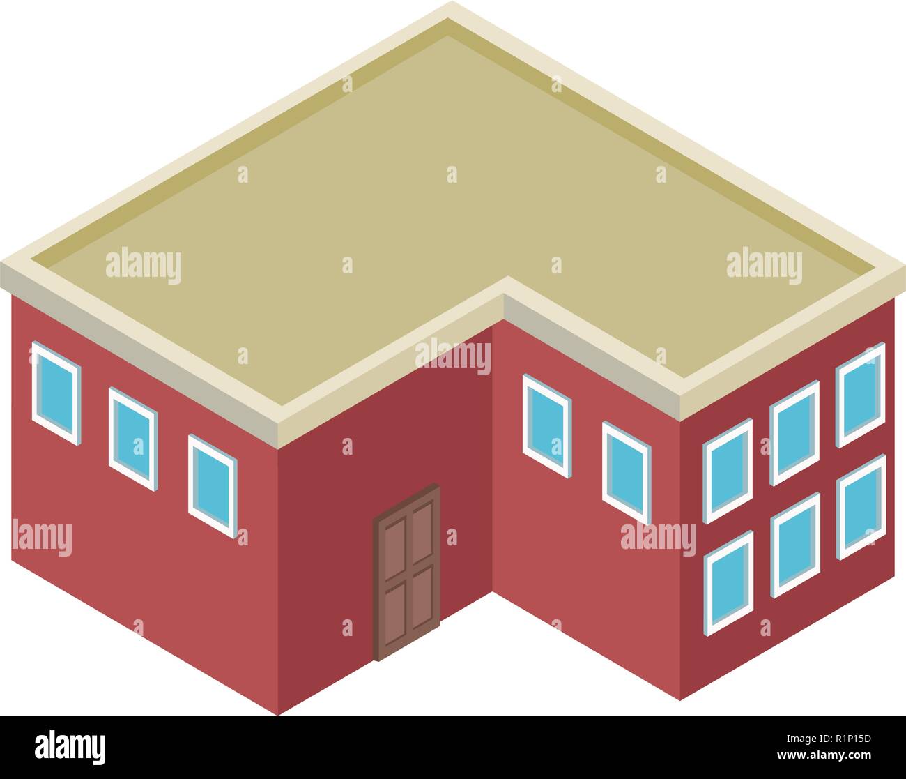 House real estate isometric building vector illustration graphic design ...