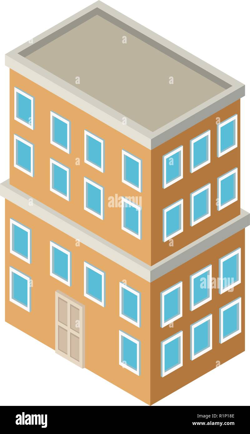 Company building real estate isometric vector illustration graphic ...