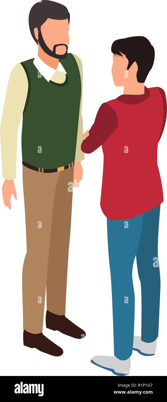 People Talking Face To Face Cartoon