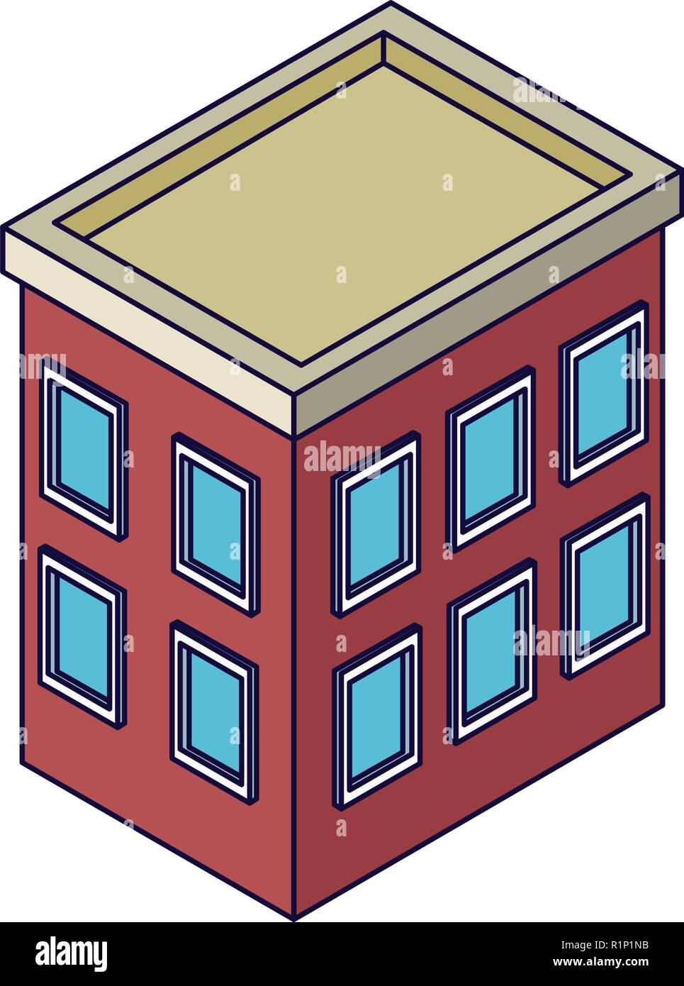 Company building real estate isometric vector illustration graphic ...