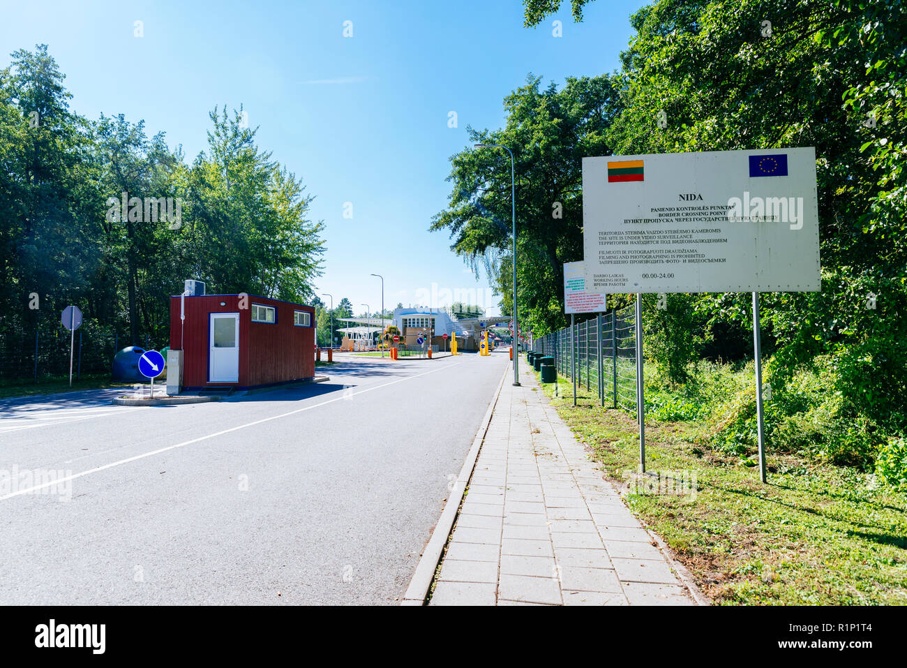 Border between Lithuania and Kaliningrad. Curonian Spit. Nida, Neringa ...