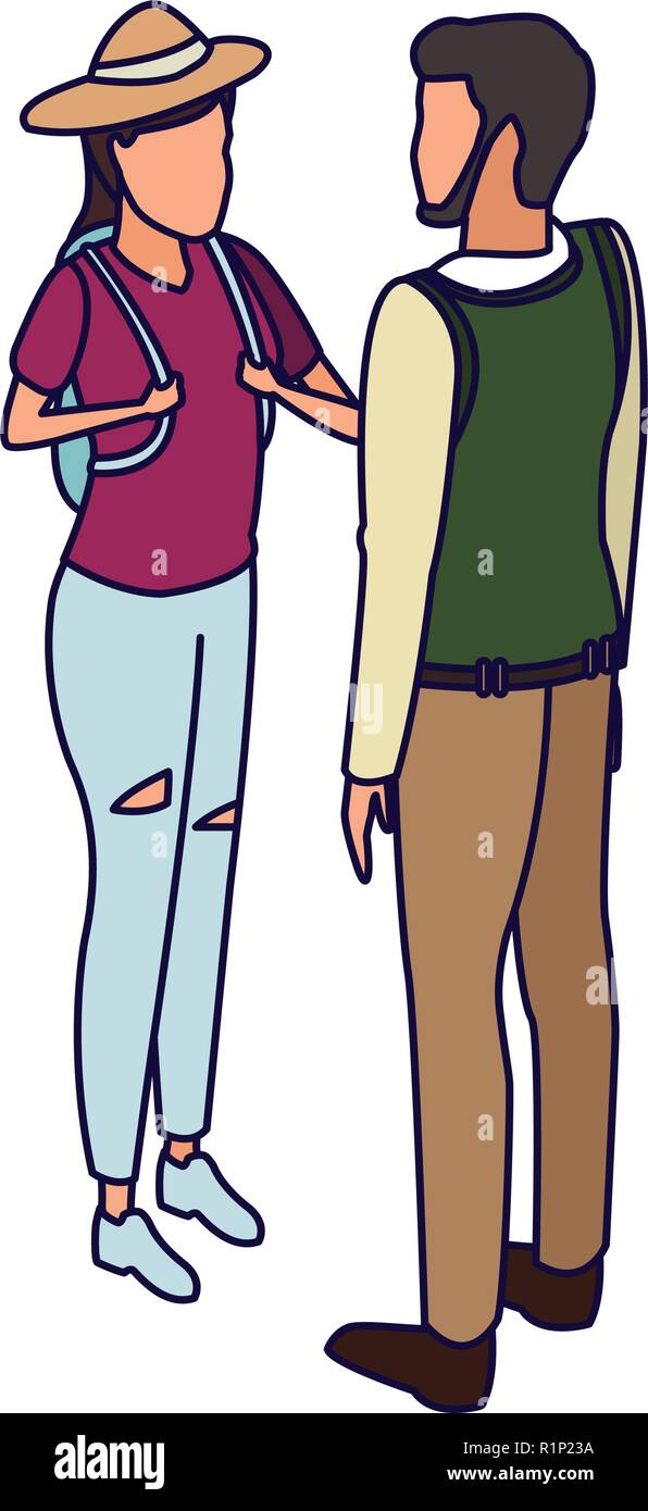 Woman and man couple talking isometric avatar vector illustration ...