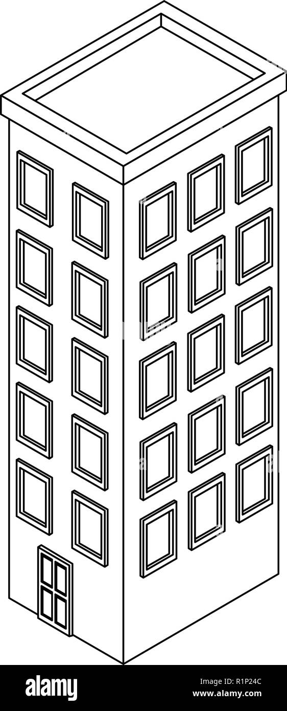 Company building isometric black and white Stock Vector Image & Art - Alamy