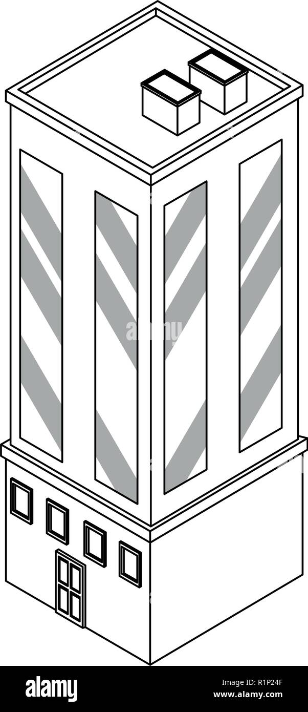 Company building isometric black and white Stock Vector Image & Art - Alamy