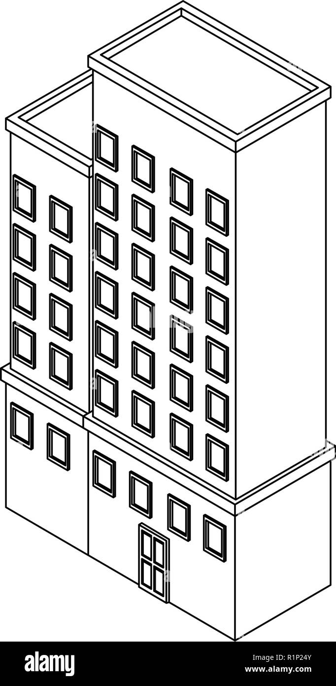 Company building isometric black and white Stock Vector Image & Art - Alamy