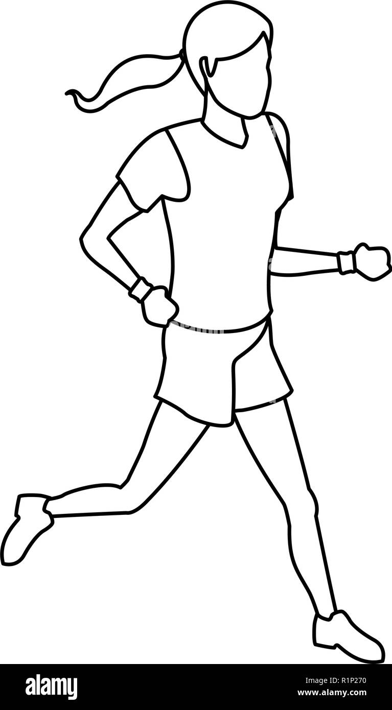 Fitness woman running isometric avatar vector illustration graphic ...