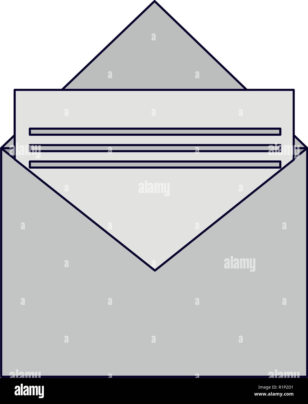 Envelope open with letter isolated vector illustration graphic design ...