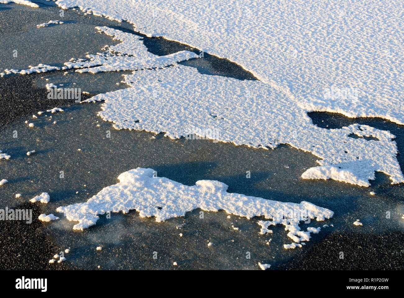 Ice surface of frozen lake Stock Photo - Alamy