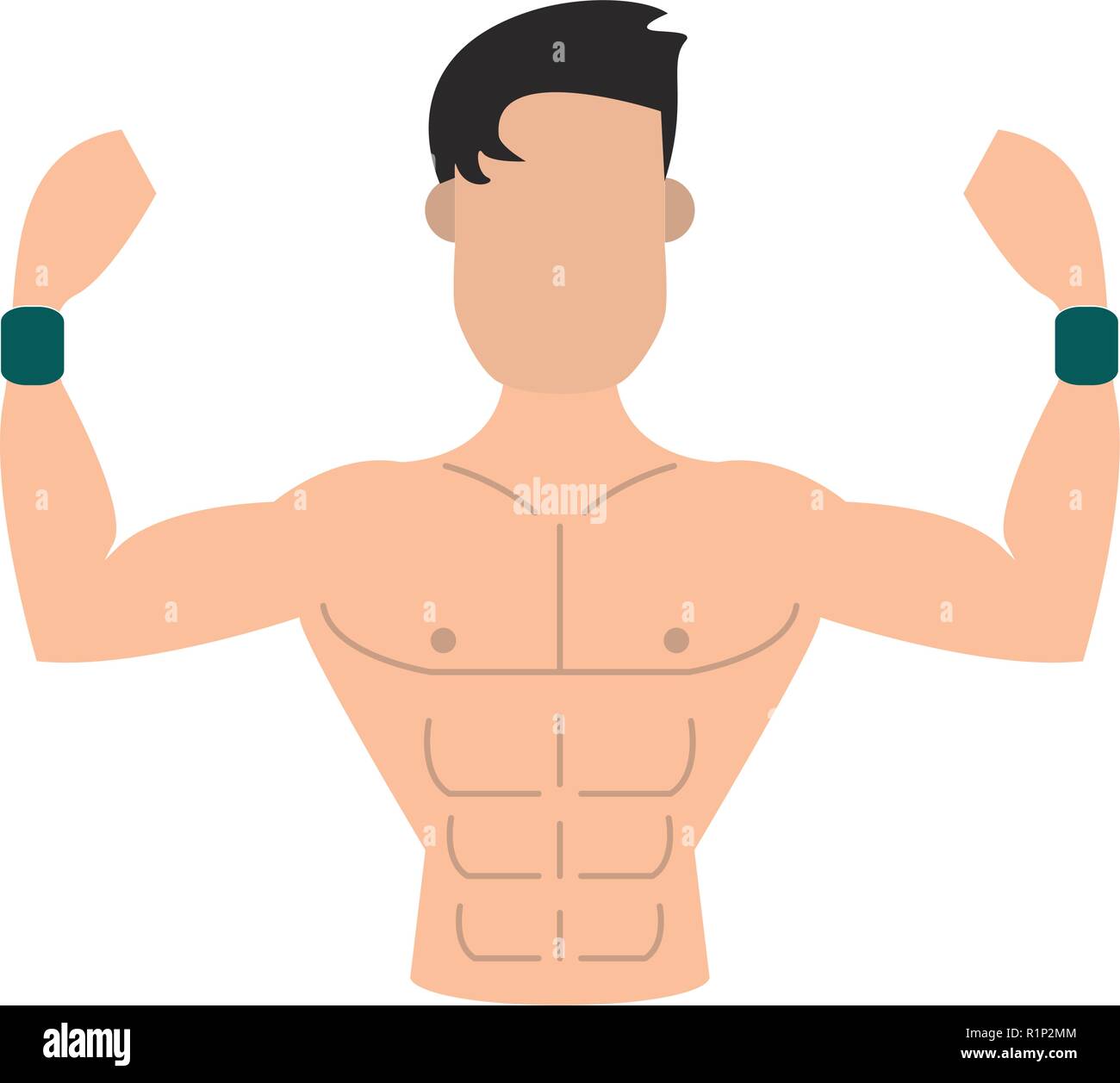 Man flexing muscular arms avatar vector illustration graphic design ...