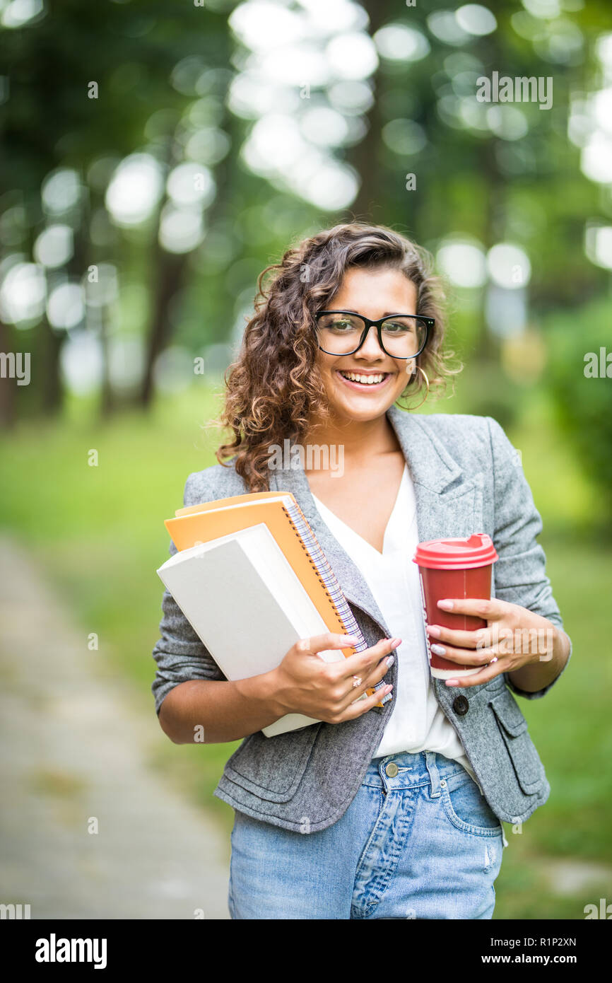 Pretty female student portrait mixed race bright cheerful positive ...
