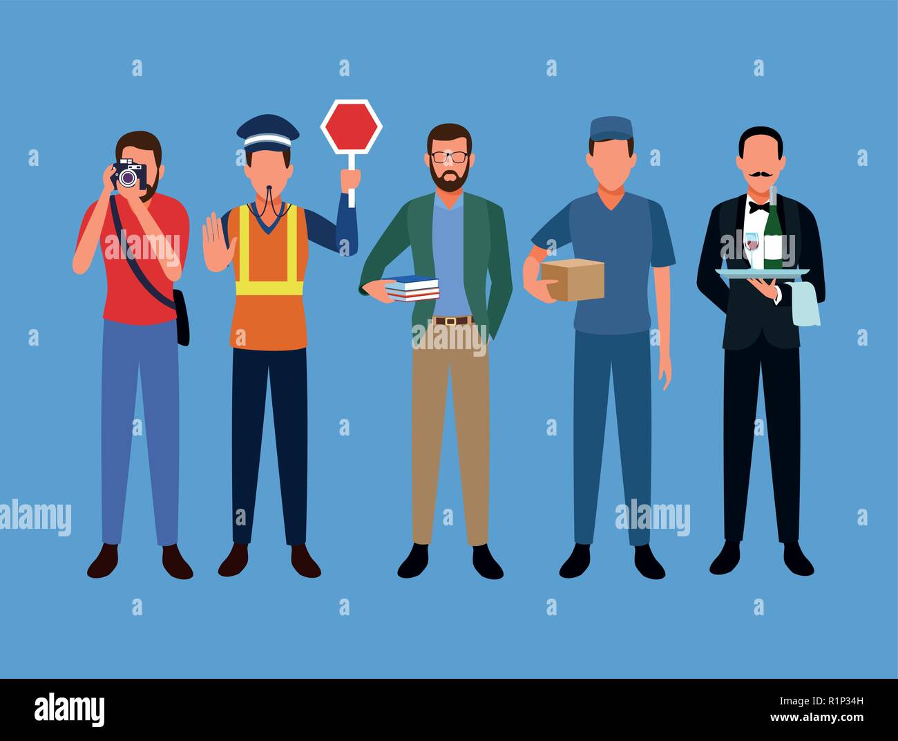 Set of jobs and occupations workers avatar vector illustration graphic ...