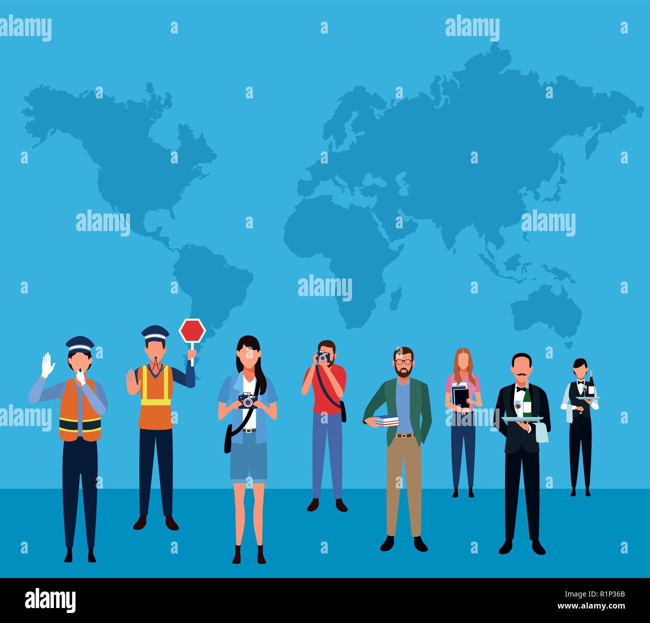 Set of jobs and occupations workers avatar vector illustration graphic ...