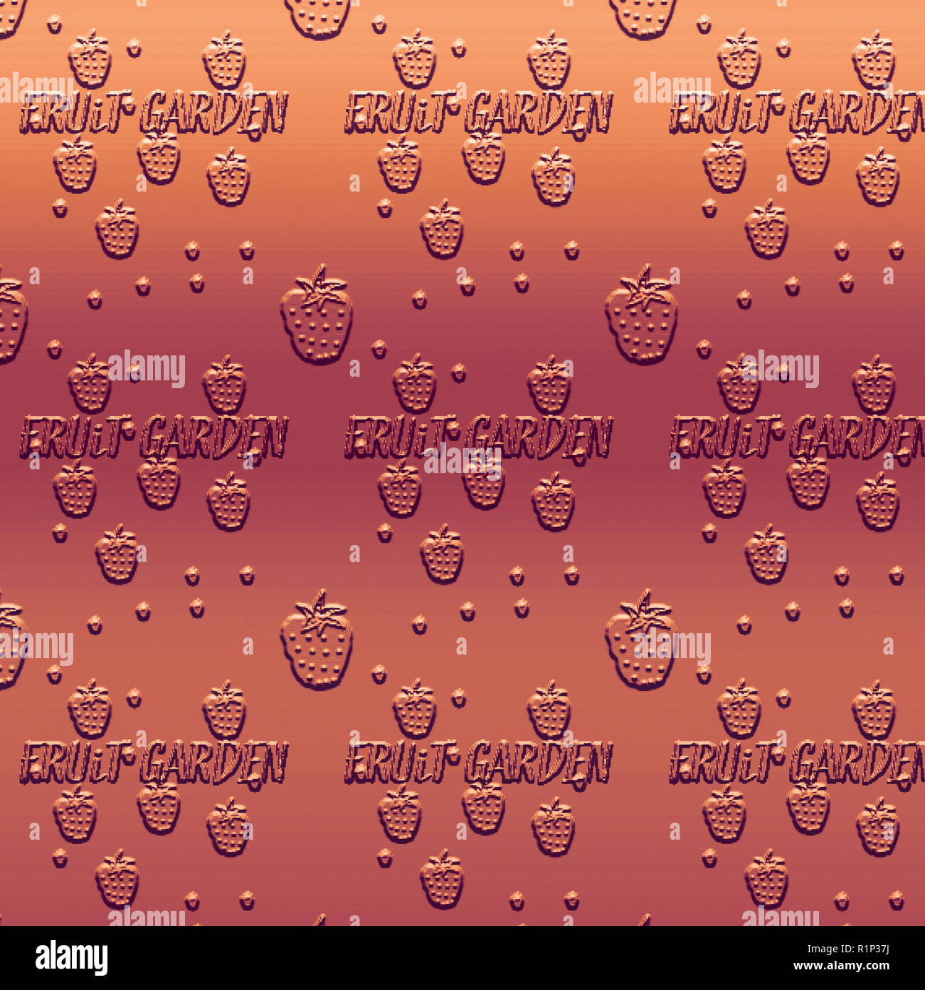 Autumn Theme artwork. Embossed strawberry design for Greetings, Card ...