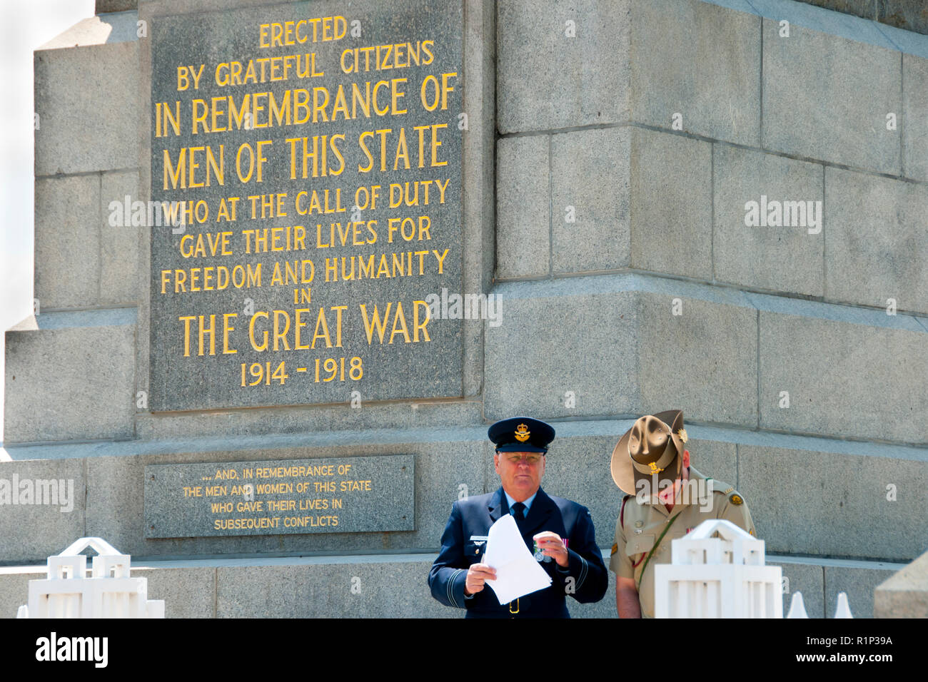 PERTH, AUSTRALIA - November 11, 2018: Centenary Remembrance Day at the ...