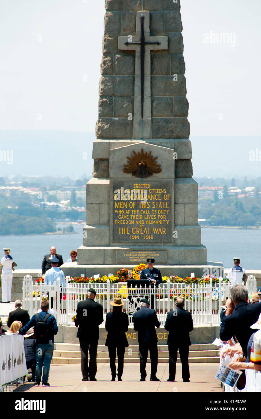 PERTH, AUSTRALIA - November 11, 2018: Centenary Remembrance Day at the ...