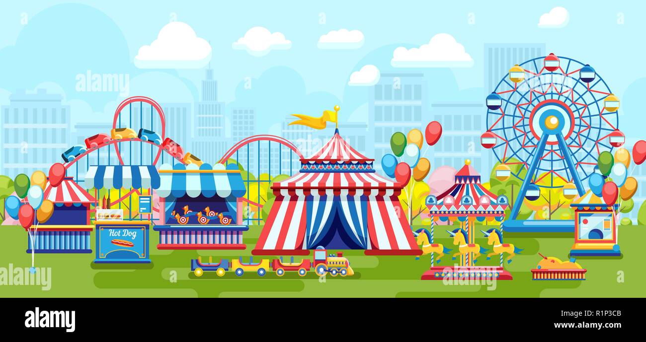 Ferris wheel city in Stock Vector Images - Alamy