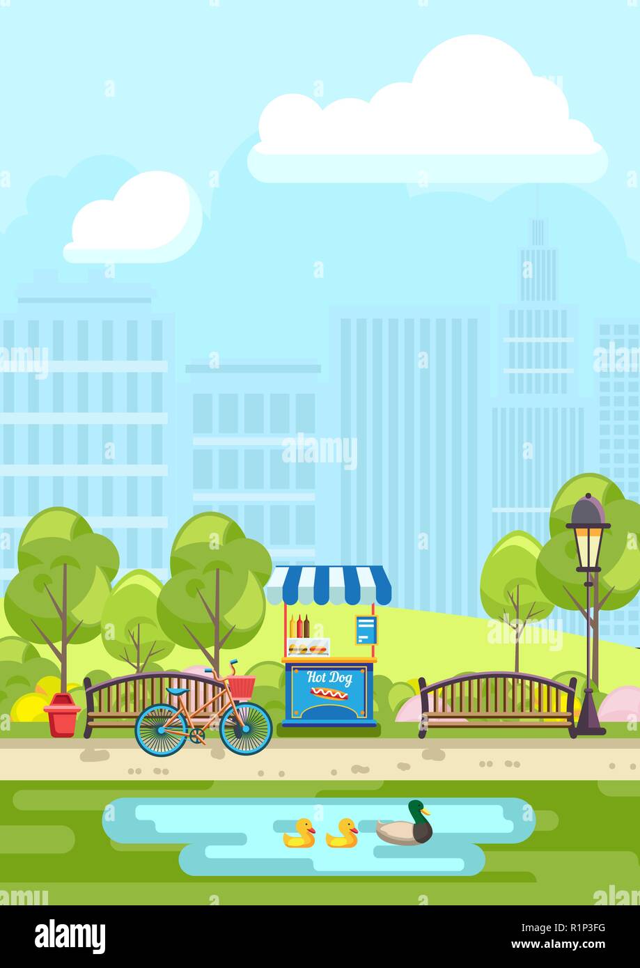 Modern landscape design city park Stock Vector Images - Alamy