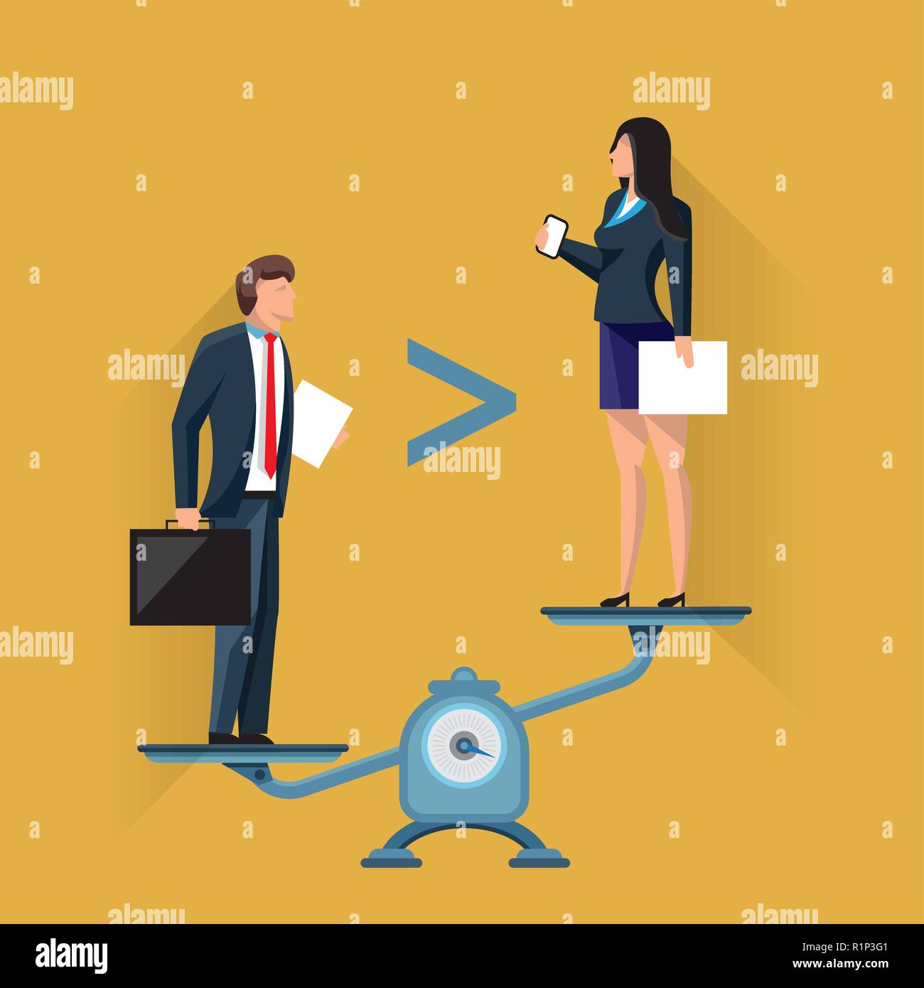 Man on scales weight Stock Vector Images - Alamy