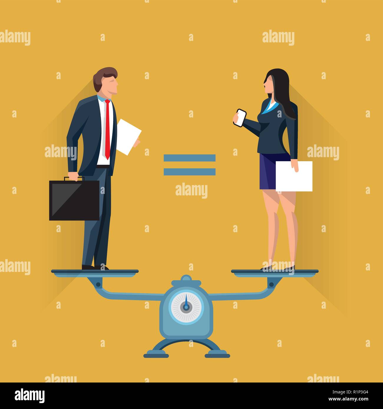 Woman man on equal Stock Vector Images - Alamy