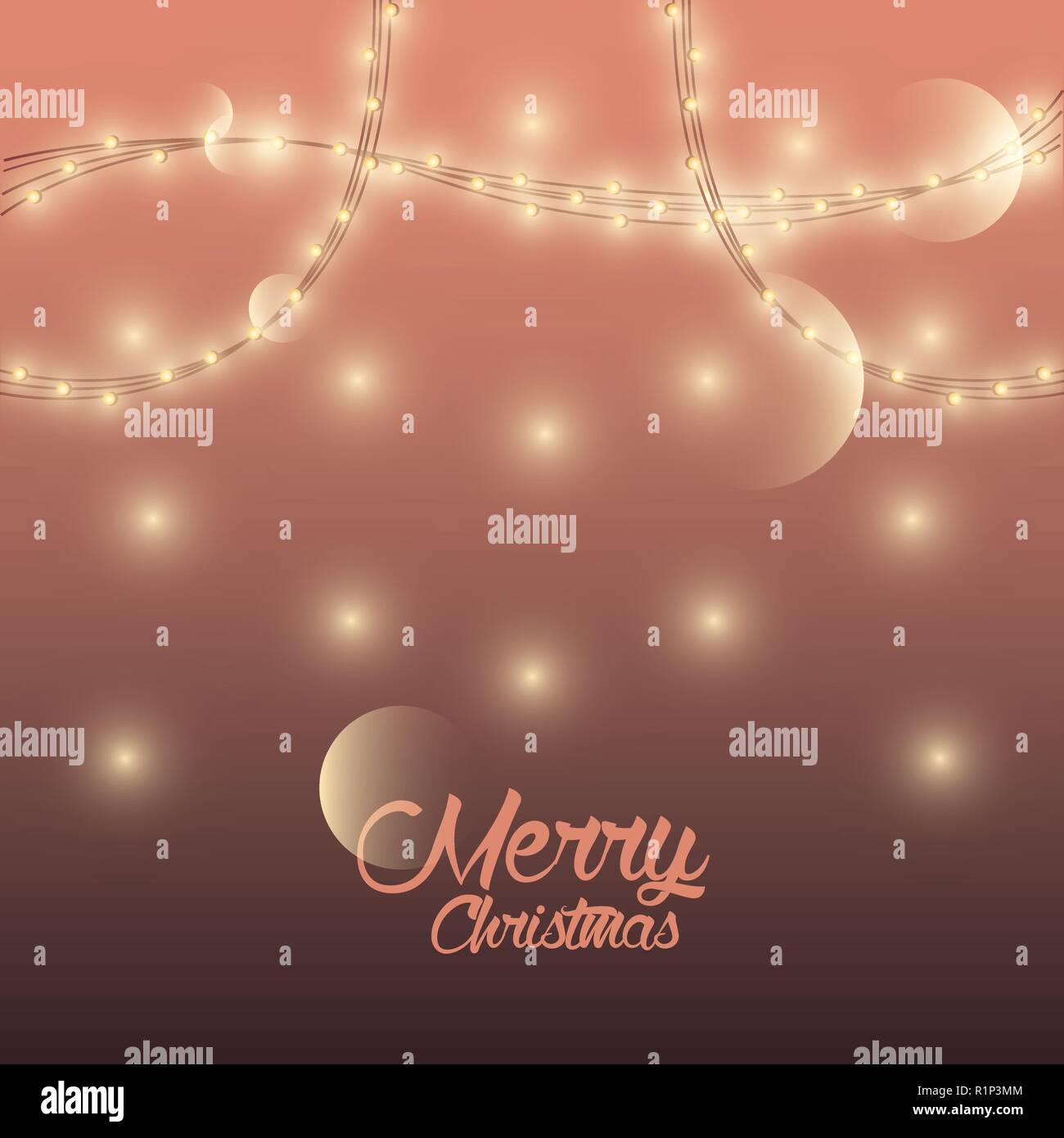 merry christmas cards with lights background vector illustration ...