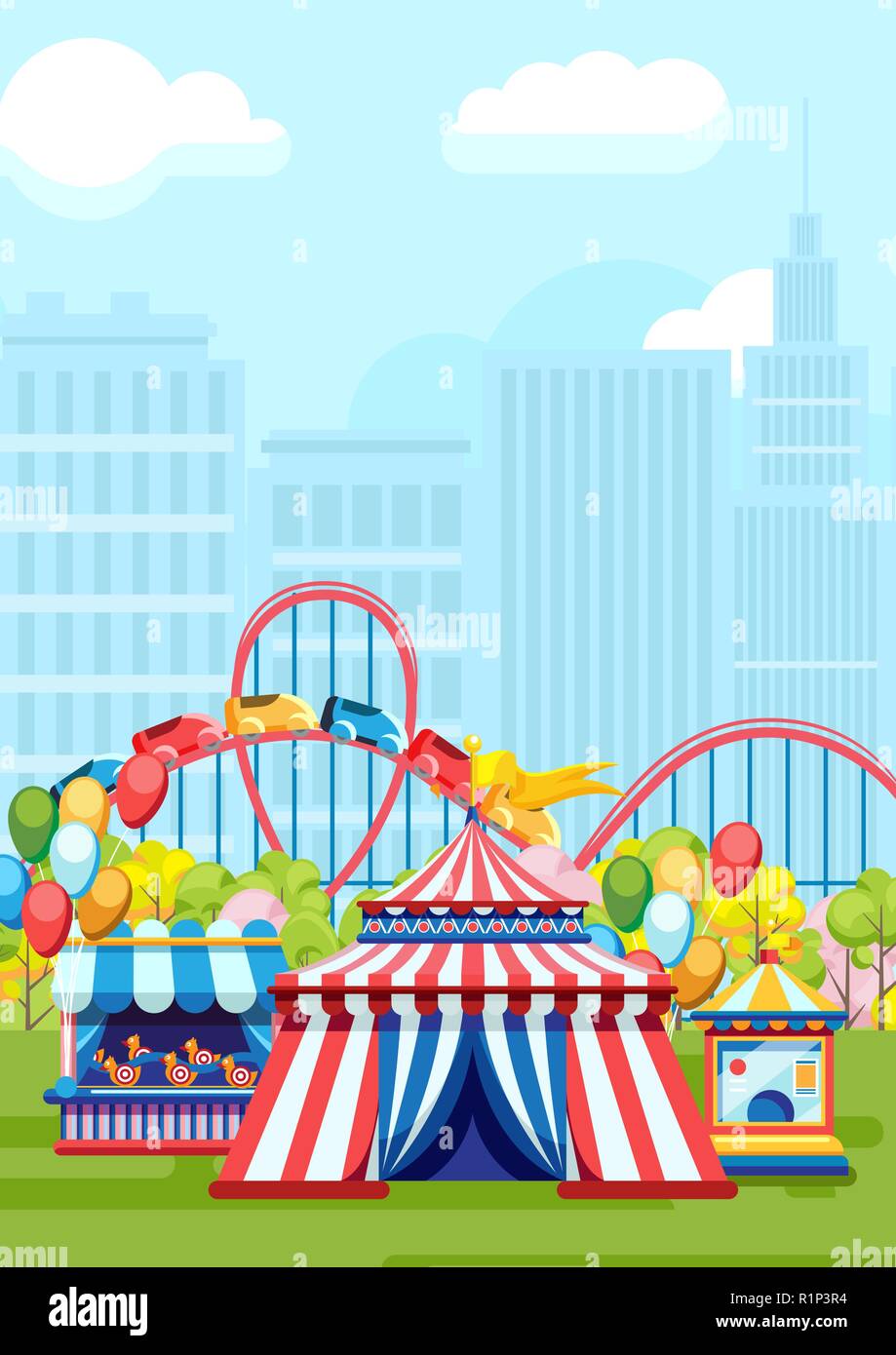 Amusement park rides Stock Vector Images - Alamy