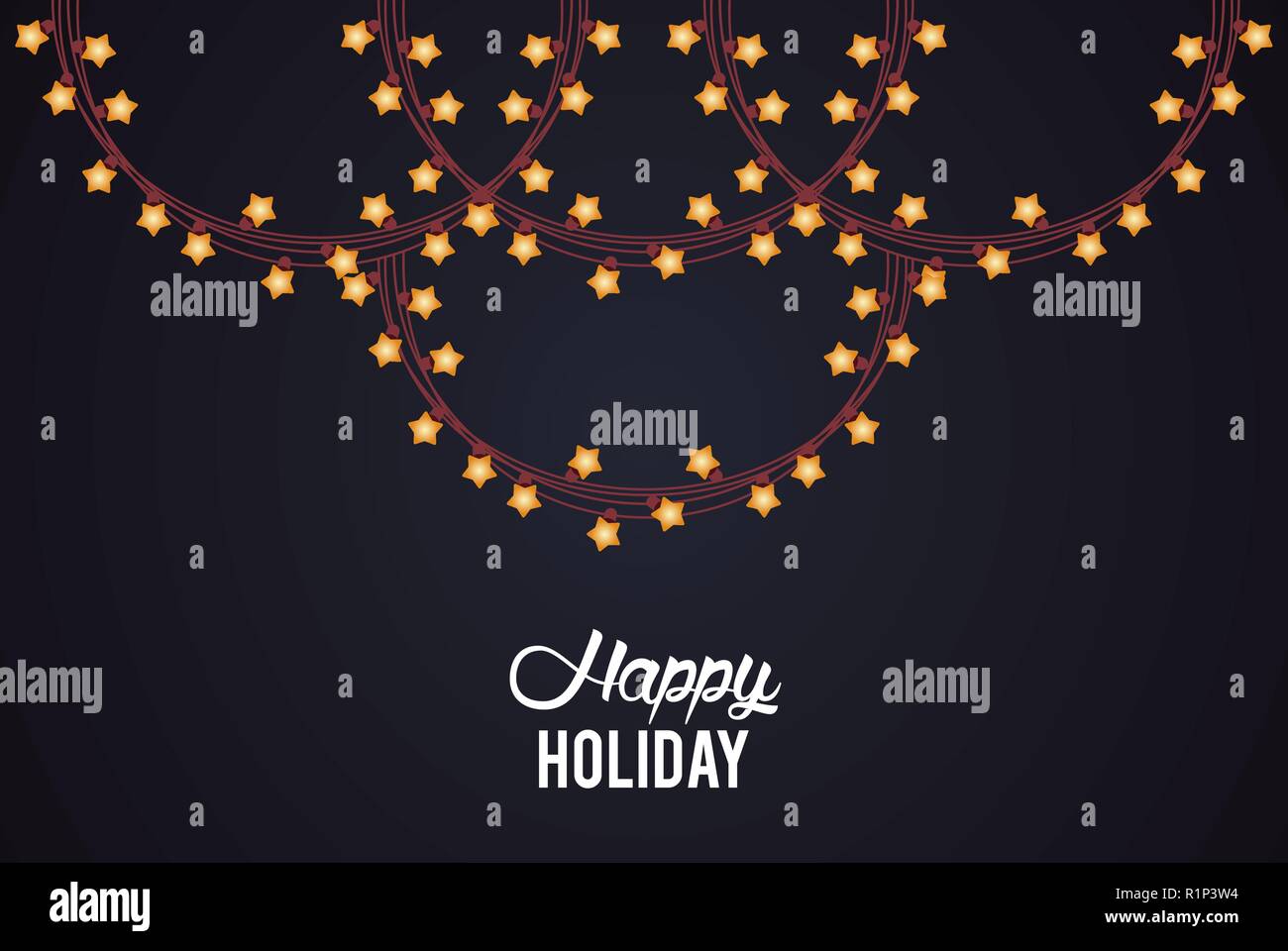 merry christmas banner with lights background vector illustration ...