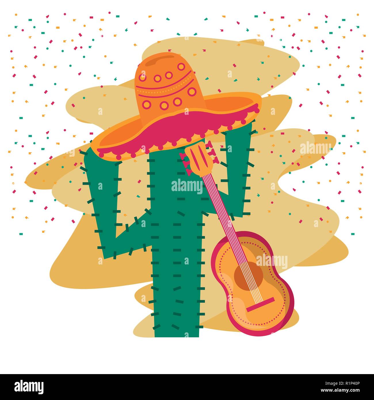 day of the dead cactus card cartoons vector illustration graphic design ...