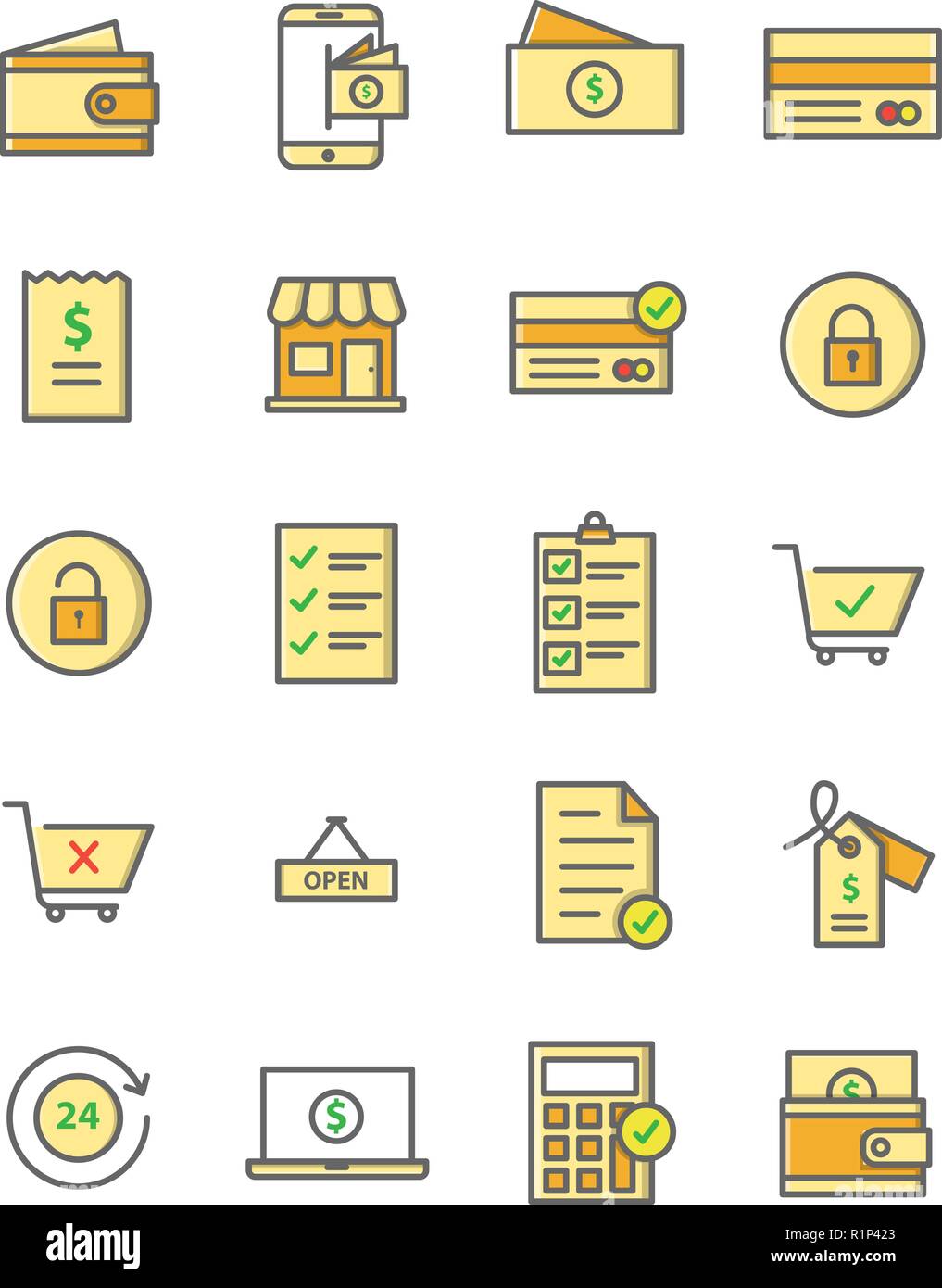 Shopping cart filled food Stock Vector Images - Alamy