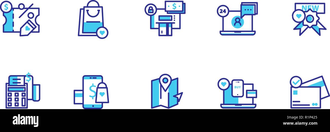 Ecommerce icon Sets Filled Line Vector Stock Vector Image & Art - Alamy