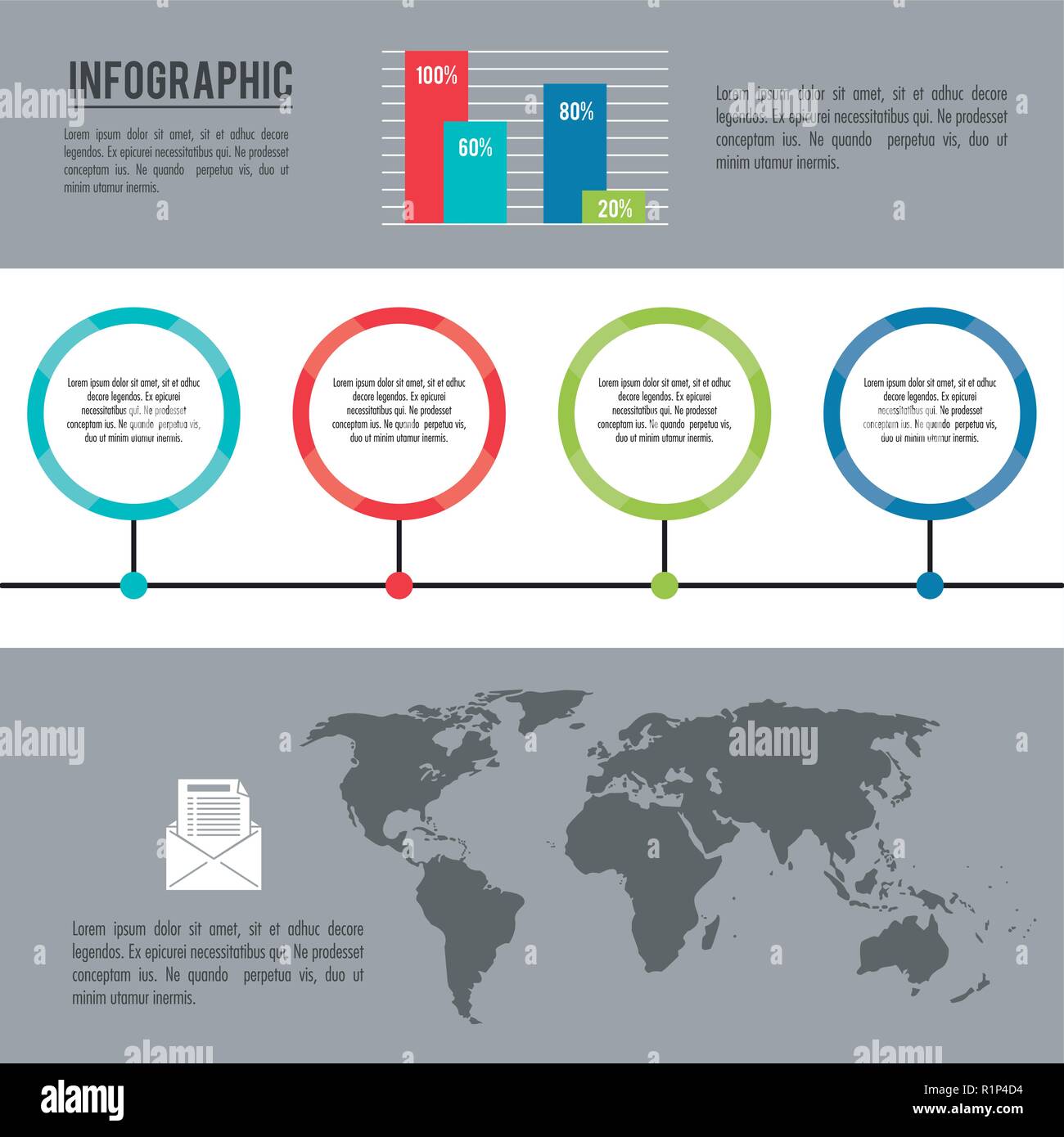 infographic whole world with bars diagrams vector illustration graphic ...