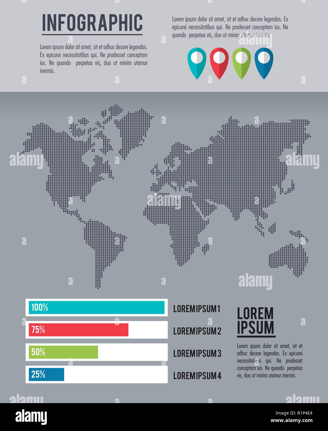 infographic whole world with diagrams vector illustration graphic ...