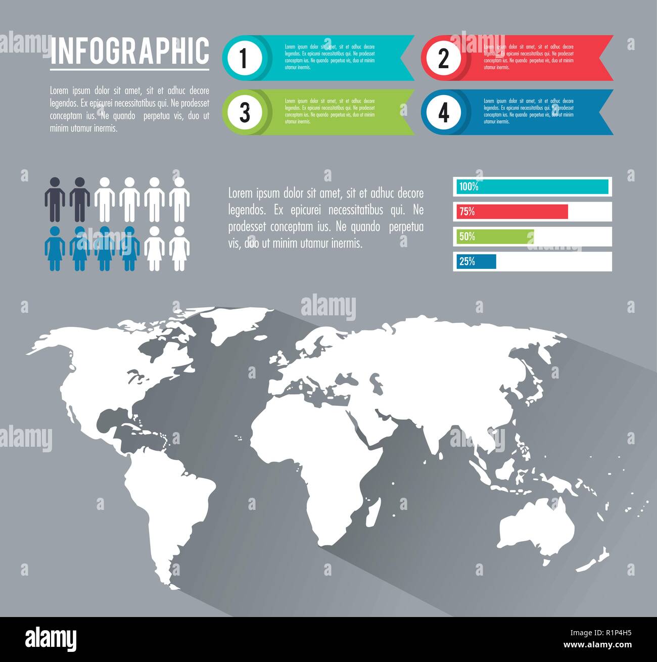 infographic whole world with diagrams vector illustration graphic ...